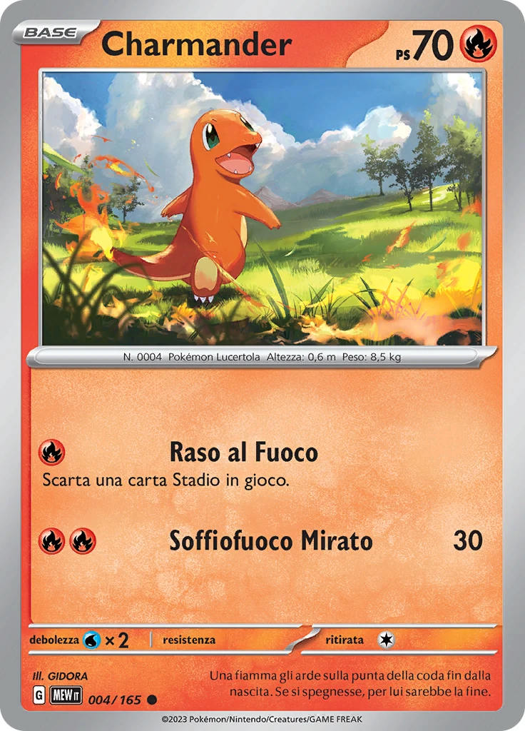 Charmander - MEW 004/165 IT - Comune standard e Reverse