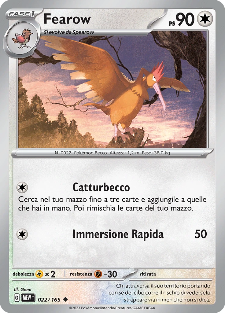 Fearow - MEW 022/165 IT - Non Comune standard e Reverse