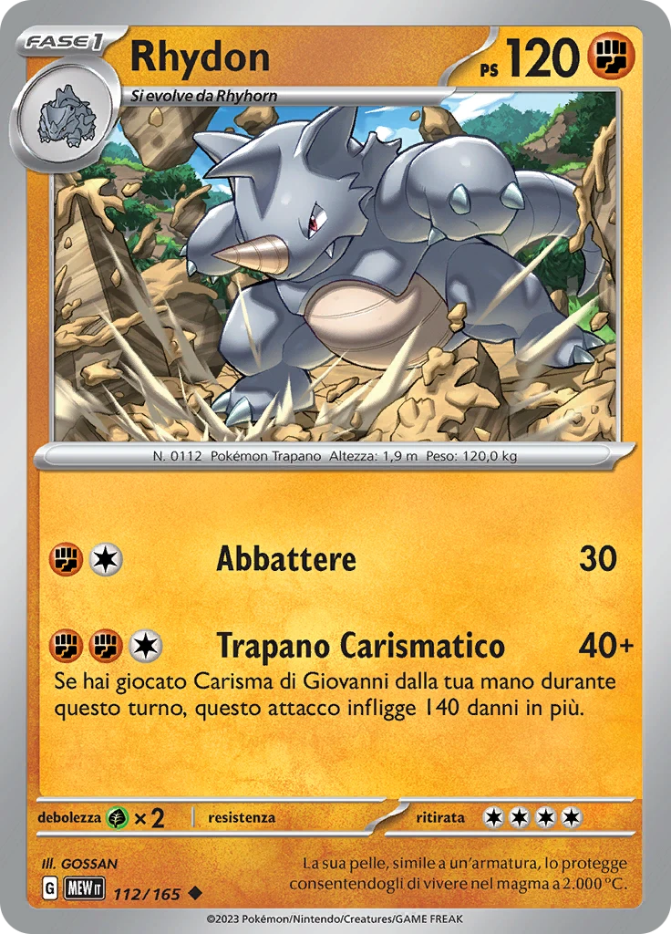 Rhydon - MEW 112/165 IT - Non Comune standard e Reverse