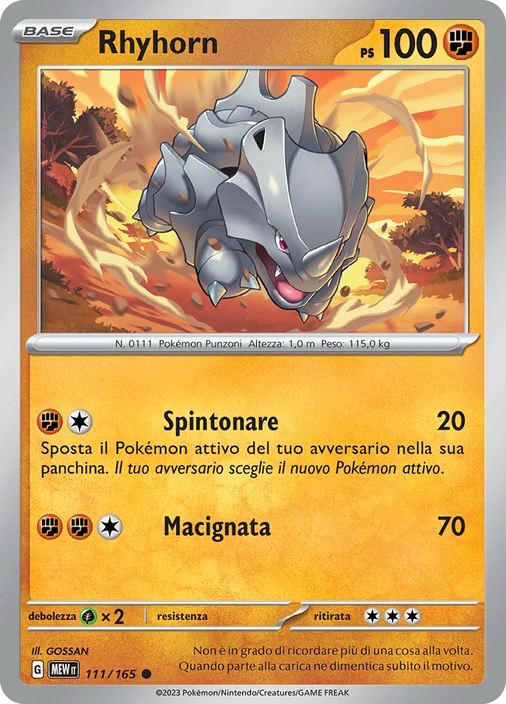 Rhyhorn - MEW 111/165 IT - Comune standard e Reverse - 151