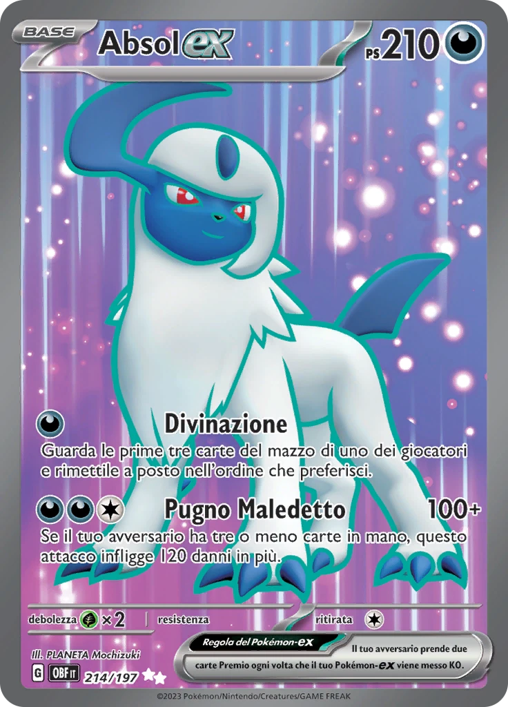 Absol EX - OBF 214 IT - Ultra Rara - Ossidiana Infuocata