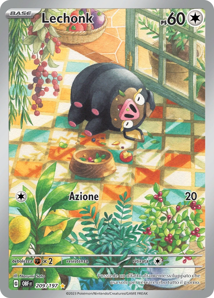 Lechonk - OBF 209 IT - Illustrazione Rara