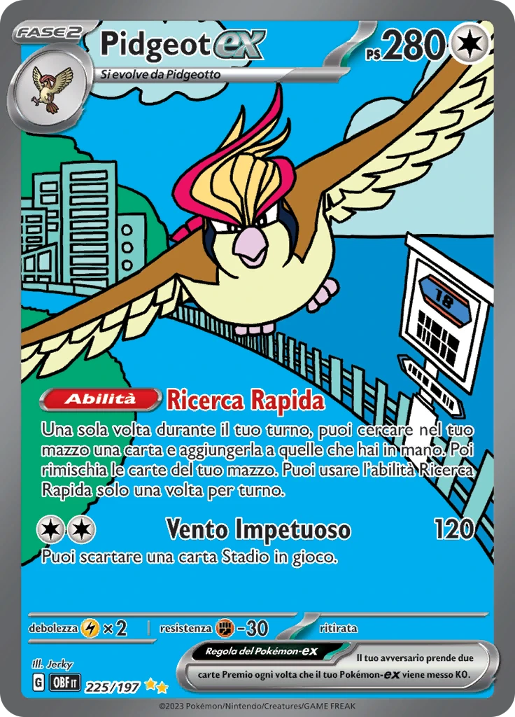 Pidgeot ex - OBF 225 IT - Illustrazione Speciale Rara
