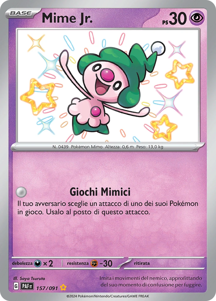Mime Jr. - PAF 157/091 IT - Rara Shiny - Destino di Paldea