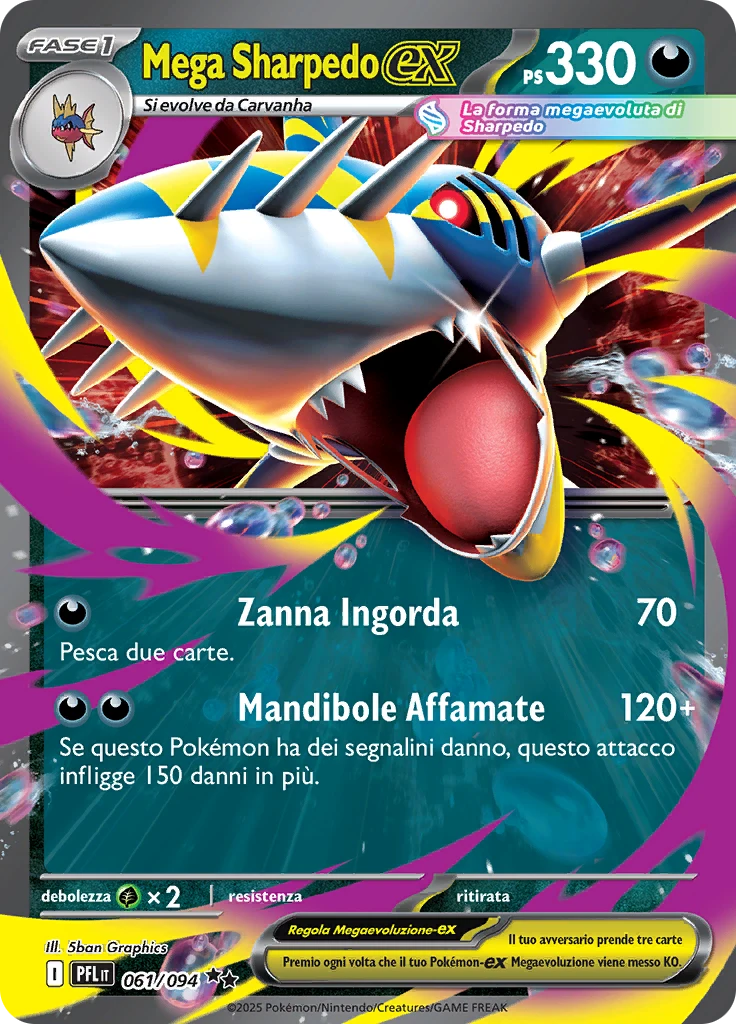 Mega Sharpedo EX - PFL 061/094 IT - Doppia Rara