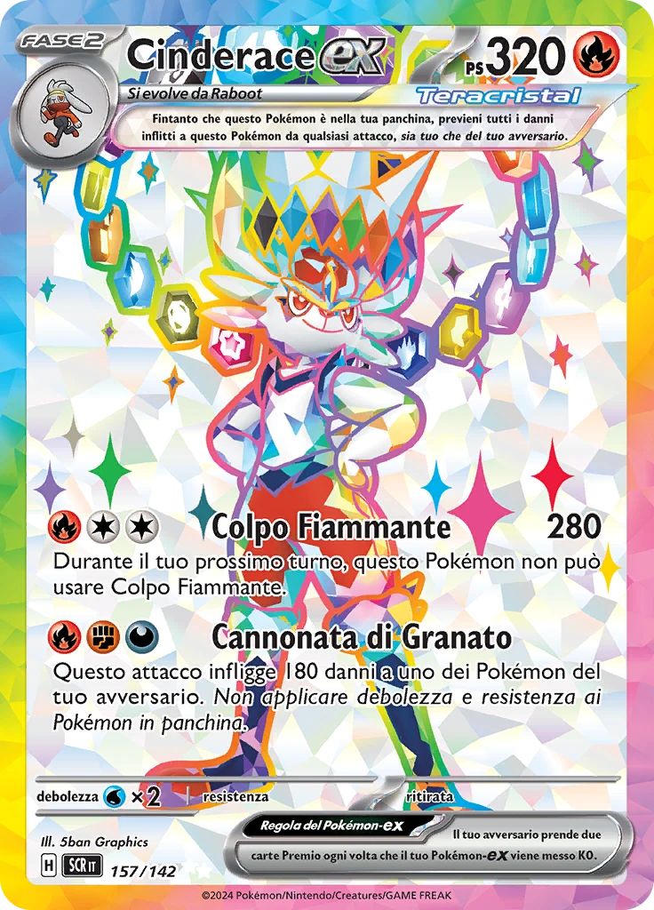Cinderace EX - SCR 157/142 IT - Ultra Rara - Corona Astrale