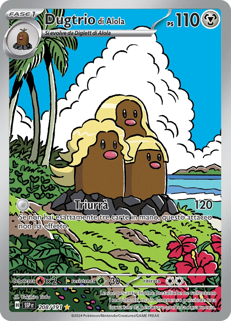 Dugtrio di Alola - SSP 208/191 IT - Illustrazione Rara